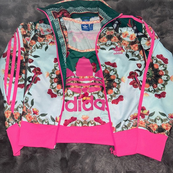 adidas | Tops | Adidas Rare Farm Rio Borboflor Floral Jacket With ...